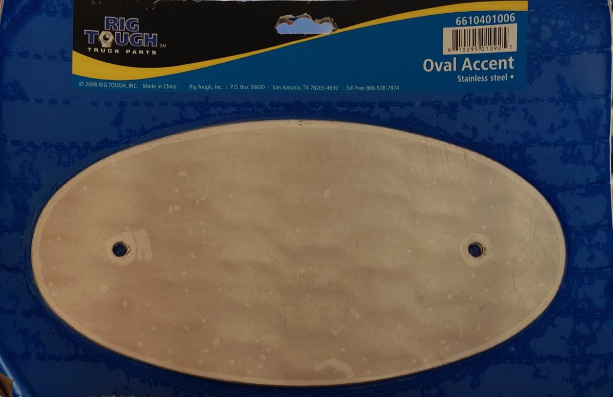 OVAL SKILT STAINLESS STEEL – Chromeshop.no